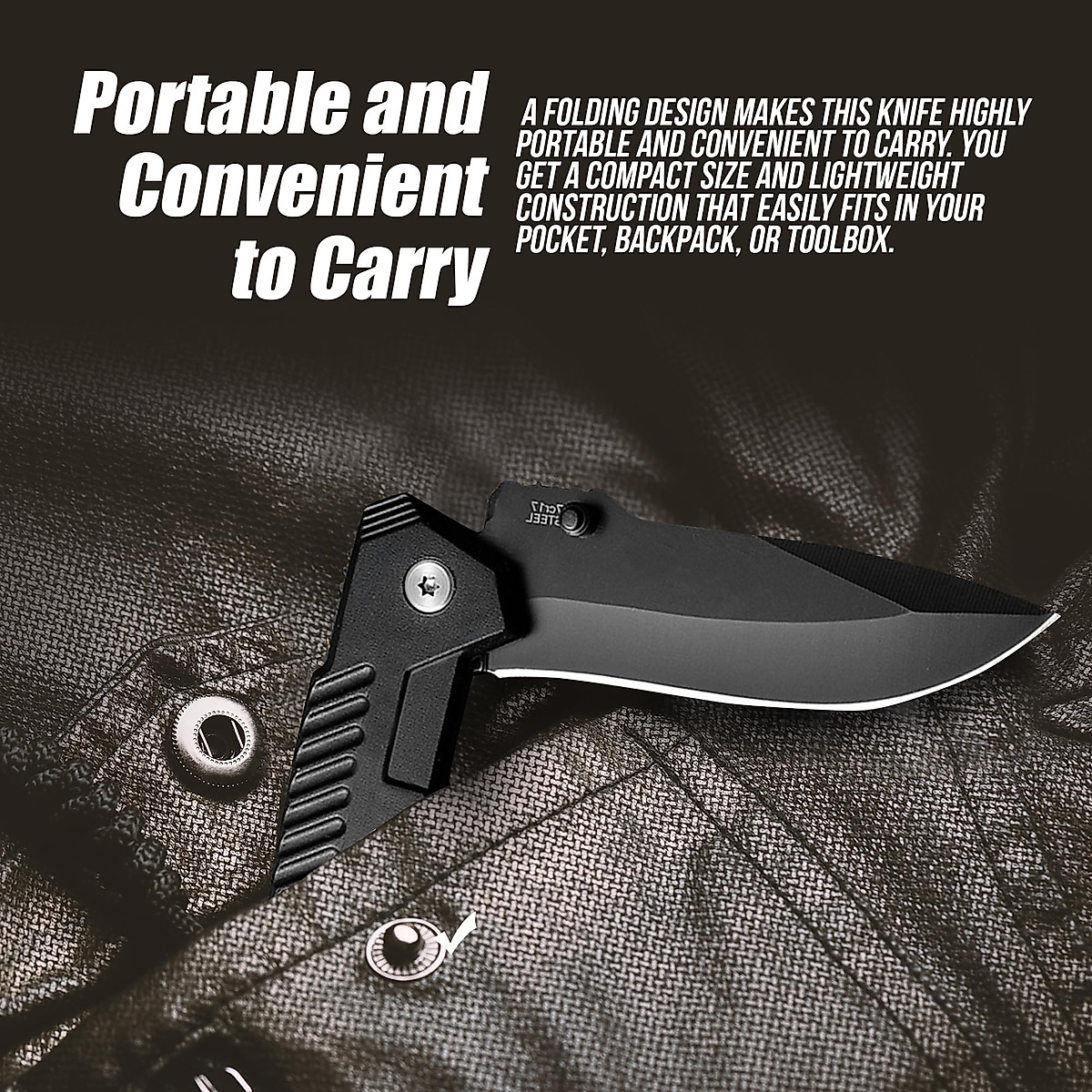 AOSILEY Pocket Folding Knife set with Hunting Stainless Steel Serrated Clip Point Lock Blade Knives and Lightweight Lockback Multi-Tool for Camping, Outdoor, Hunting，Survival and EDC
