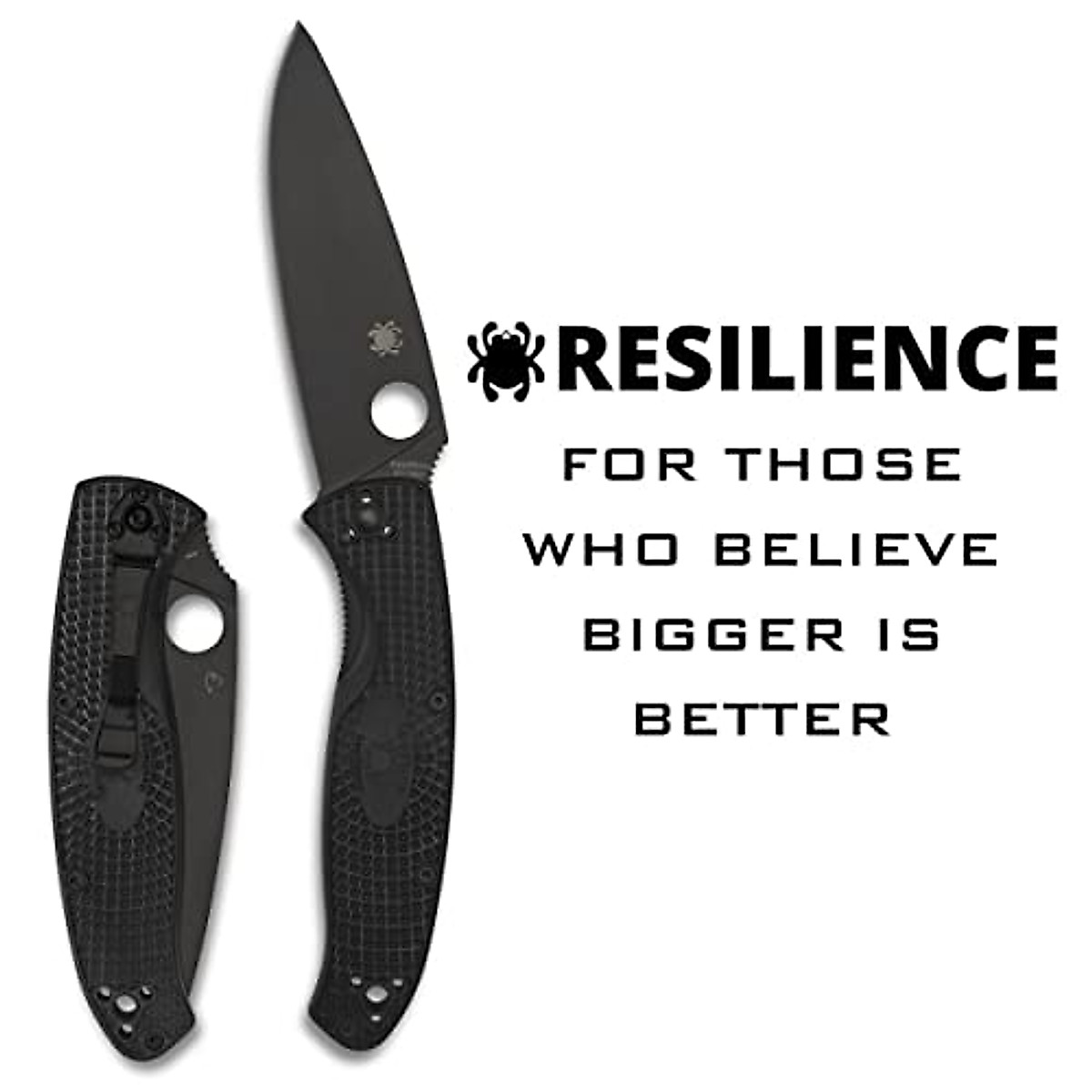 Spyderco Resilience Lightweight Knife with Black Stainless Steel Blade and Durable Black FRN Handle - PlainEdge - C142PBBK