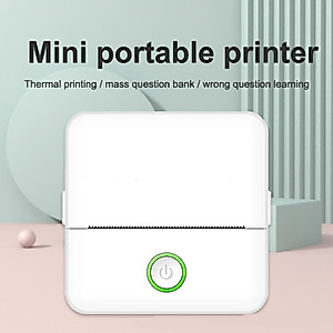 Alomejor Portable Mini Thermal Printer, Pocket Error Machine Printer with One Click Printing for Students Working Groups