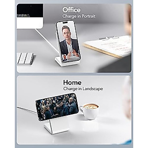 2 Pack Meifigno for MagSafe Charger Stand with [20W USB C Charger Block & USB C Cable x2], Fast Charging Magnetic Wireless Charger for iPhone 15 14 13 12 Pro Max/Pro/Plus/Mini, AirPods 3/Pro, White