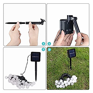FOVKP Solar String Garden Lights, Crystal Ball Waterproof LED Fairy Lights, 8 Patterns Outdoor Solar Lights, Home, Garden, Party, Holiday Decoration Lighting (30LED)