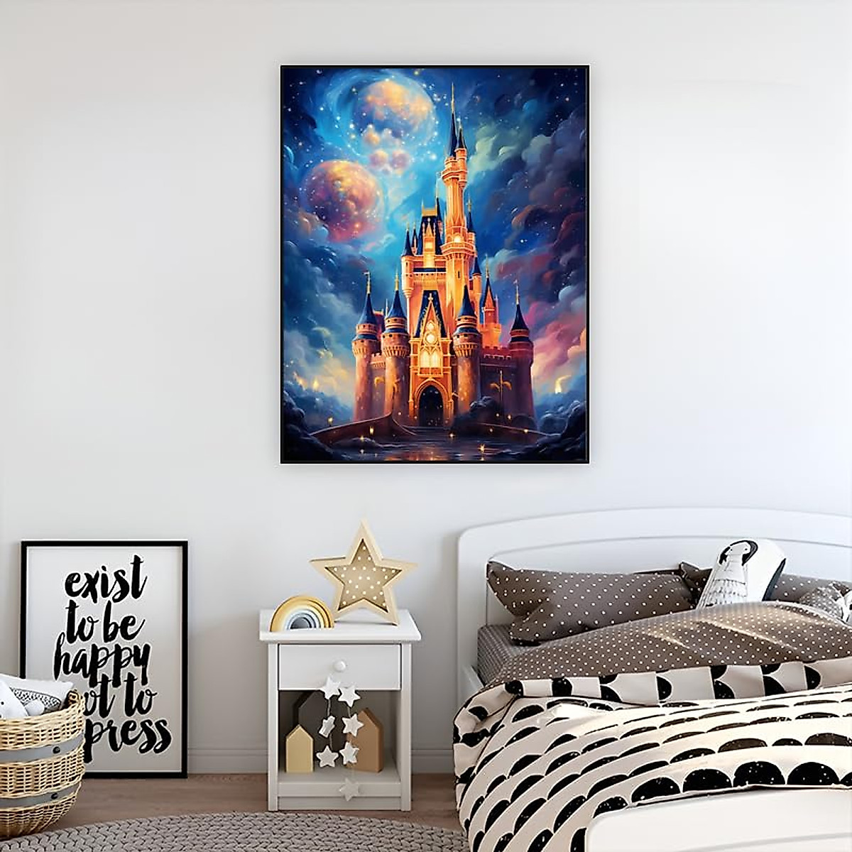 KS Diamond Painting Kits for Adults,5D DIY Full Drill Starry Sky Nightscape Castle Diamond Art Painting Kits DIY Adult Crafts 12x16inch