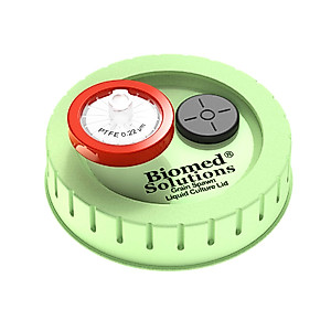 6Pcs Regular Mouth Mushroom Liquid Culture Lid, Grain Spawn Cultivation Mason Jar Lid with 0.2 micron PTFE Syringe Filter & 20mm Self Healing Injection Ports For Mushroom Growing Mycology