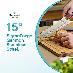 Pur-Well Living Chef Knife Classic 8in Professional Chefs Knife (Made with German Stainless Steel) Elite multi-purpose full-size 8-inch chef’s knife