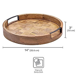 Gourmet Basics by Mikasa Avery Mango Wood Lazy Susan Serving Tray, 14 Inch, Brown