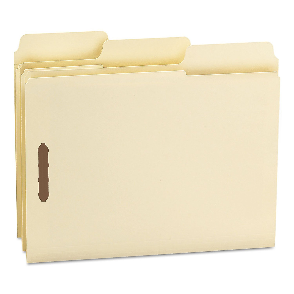 Smead SuperTab® Fastener File Folder, 2 Fasteners, Oversized Reinforced 1/3- Cut Tab, Guide Height, Letter Size, Manila, 50 Each per Box (14535)