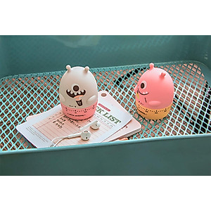 Ranvi Timer Small Monster Type Time Manager Mechanical Kitchen Timer, Suitable for Kitchen, Study, Daily(Gray)