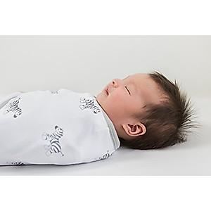 Amazing Baby Swaddle Blanket with Adjustable Wrap, Set of 3, Zebra, Confetti and Lattice, Sterling, Small