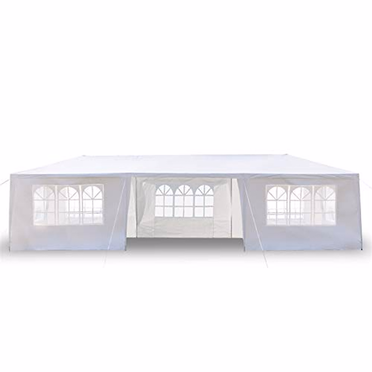 10x30 Ft Wedding Event Party Outdoor Canopy Tent w/ 7 Removable Sidewalls, for Gazebo Patio Backyard Porch Garden Beach, White