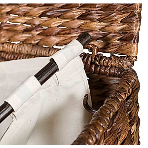 BIRDROCK HOME Seagrass Square Laundry Hamper with Removable Bag - Handwoven with Durable Abaca Fibers - Long Lasting Laundry Bin Storage for Dirty Clothes - Organizer Basket Use for Bedroom & Bathroom