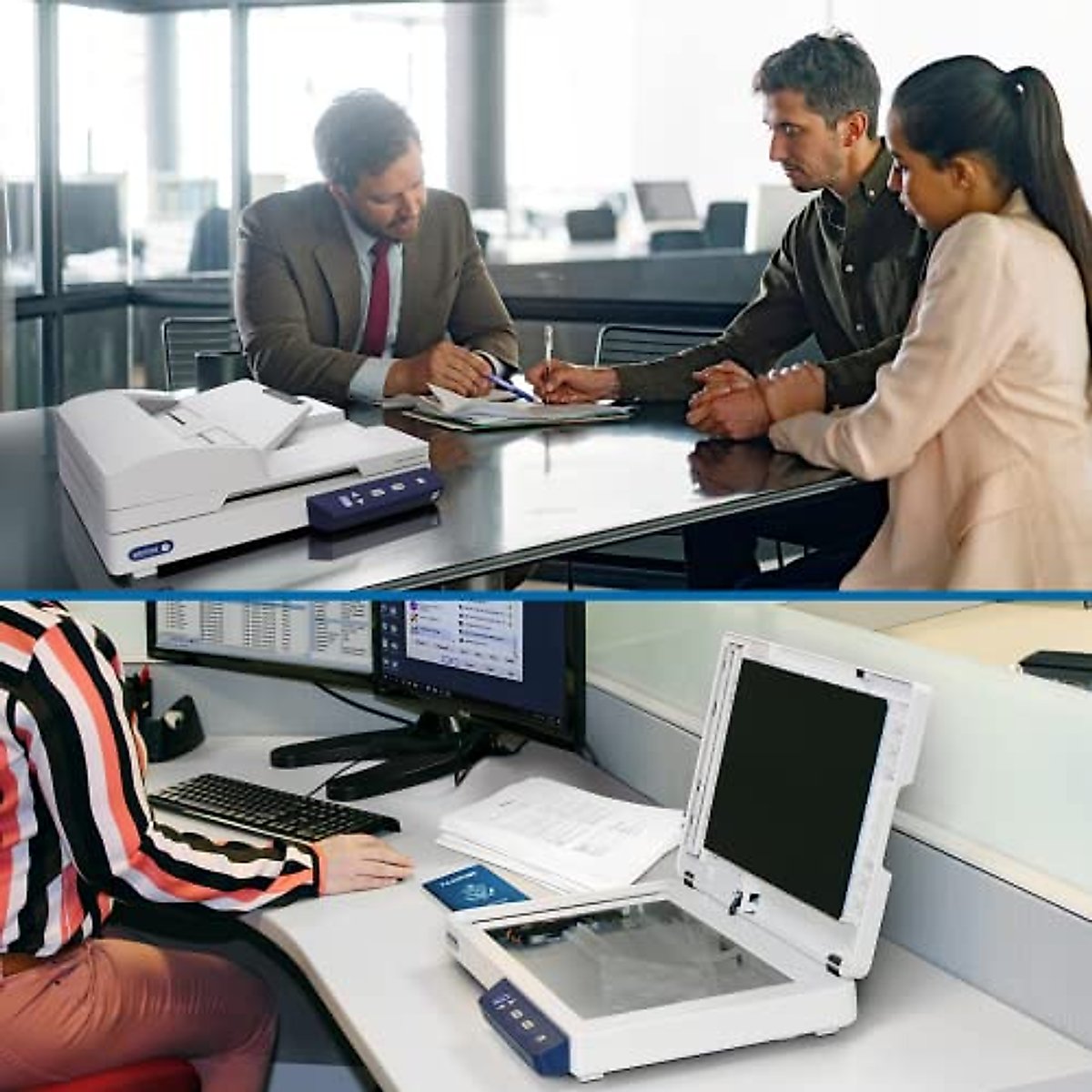 Visioneer Xerox Duplex Combo Scanner for PC and Mac, USB Flatbed Document Scanner, 30 PPM, 35 Page Automatic Document Feeder (ADF), TAA