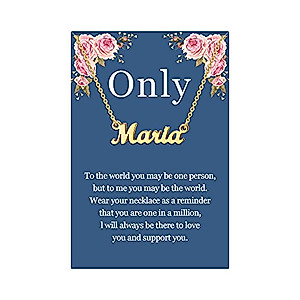 SANNYRA Mia Name Necklace Personalized 18K Real Gold Plated Customized Nameplate Necklace Jewelry Gifts for Women