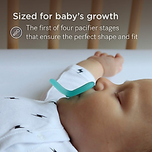 Smilo Newborn Baby Pacifier - 3 Pack of Orthodontic Pacifiers for Babies from 0-2 Months - Expands to Support The Palate During Soothing - BPA-Free - Aqua