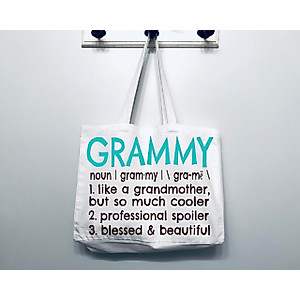 COCOVICI Grammy Tote Bag | Grammy Definition | Grandma Gifts | Grammy Gifts | Grammy Christmas Gift | Christmas Gift from Grandkids (Grammy Definition Turquoise/Black Font)