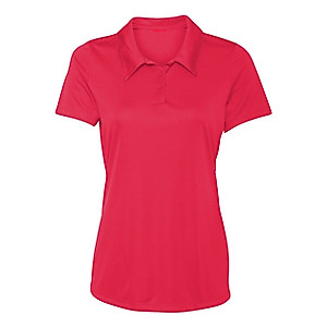 Women's Dry-Fit Golf Polo Shirts 3-Button Golf Polo's in 20 Colors XS-3XL Shirt RED-S