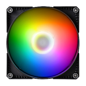 Phanteks (PH-F140SK_DRGB_PWM) SK140 DRGB PWM Fan, 140mm Fan, high Airflow Nine-Blade Design, DRGB Lighting, Rubber dampening washers - Black