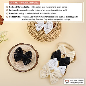 Mery Yuer Baby Girls Lace Headbands Hair Bows Nylon Hairbands for Newborn Infant Toddlers and kids