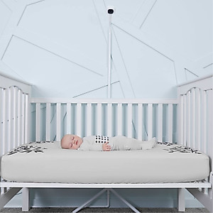 Nanit Smart Sheets – 100% Cotton Fitted Crib Sheets for Standard Crib, Works with Nanit Baby Monitors to Measure Your Baby's Height - Pebble Grey
