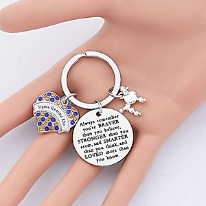 Sigma Gamma Rho Sorority Keychain Always Remember You Are Braver Than You Believe Keychain 1922 Sorority Paraphernalia Gift (Sigma Gamma Rho K)