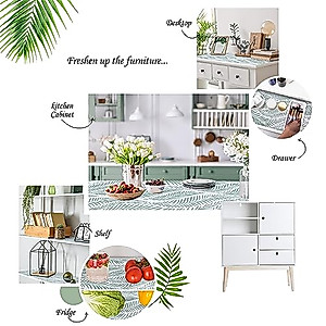 Jersow Shelf Liner Non Slip, Non Adhesive Drawer Liner, Waterproof Shelf Liners for Kitchen Cabinets, Drawer, Fridge, Wire Shelving, Pantry, Under Sink, Bathroom-12 X 20FT, Heavy Duty(Green)