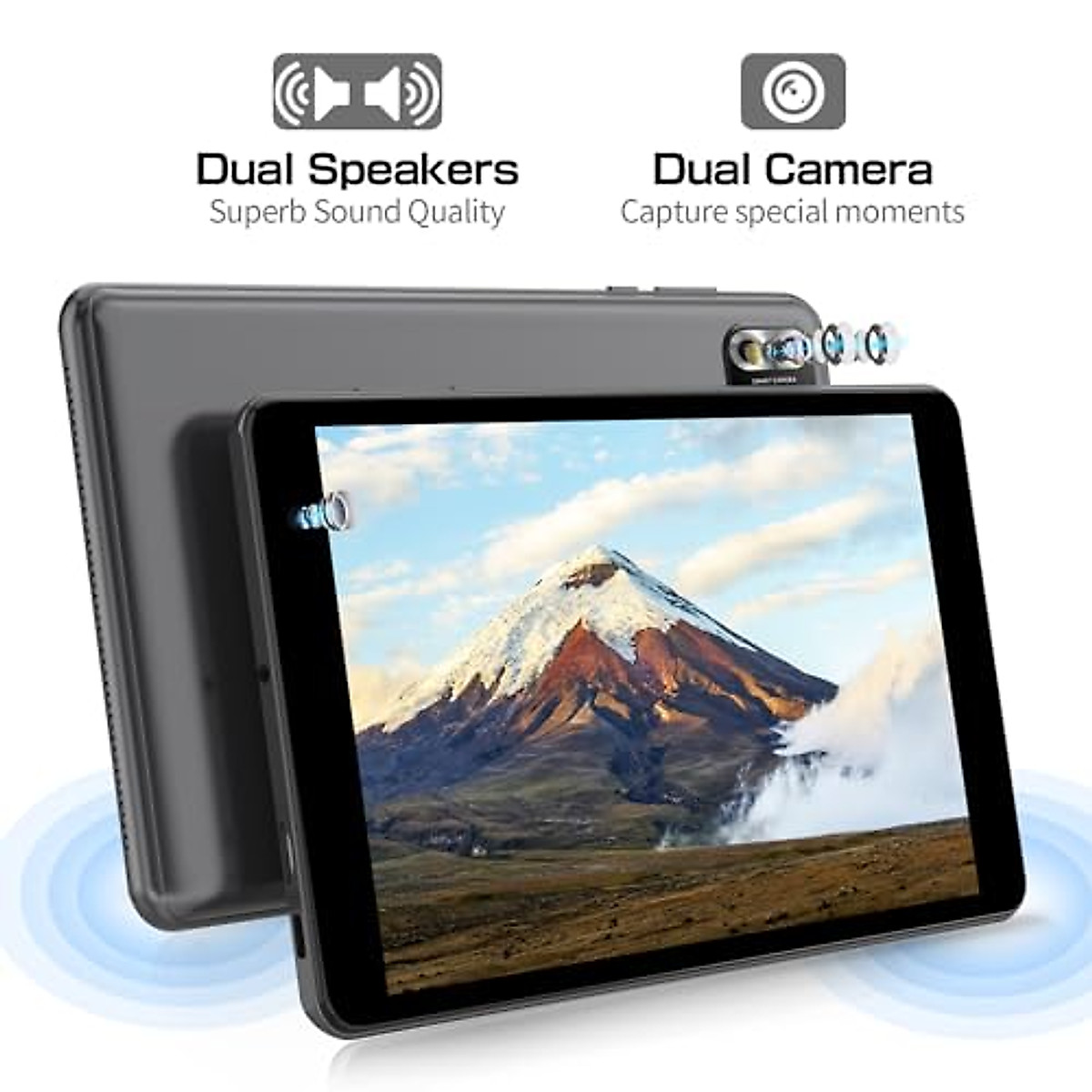 VOLENTEX Tablet, 8 inch Android 13 Tablets with 8GB RAM+64GB ROM 1TB Expand,1280x800 HD IPS Screen, 5000mAh Battery, Dual Cameras, Bluetooth, 5G WiFi Tablets PC (Gray)