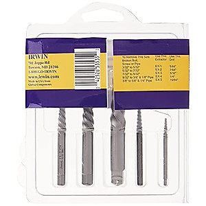IRWIN Screw Extractor for Spiral Screws, 5-Piece (53535)
