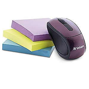 Verbatim 2.4G Wireless Mini Travel Optical Mouse with Nano Receiver for Mac and PC - Purple