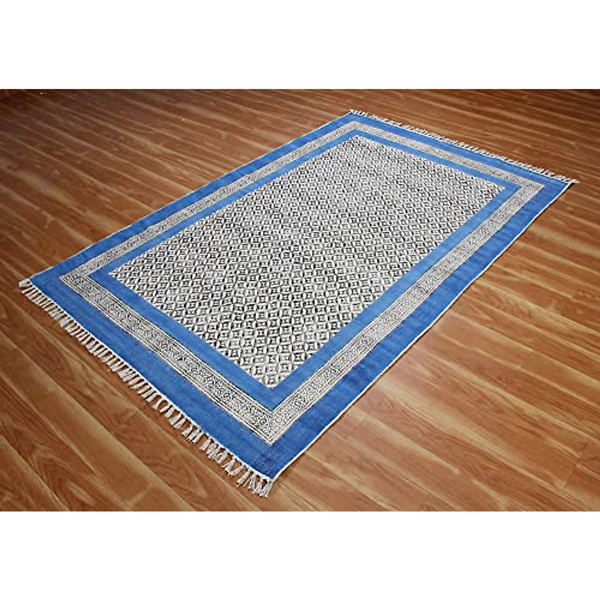 Blue Garden yoga mat Custom size rug Dining room rug Outdoor patio rug Indian handmade rug Square cotton rug Hallway runner rug Stair runner rug Rug for kitchen