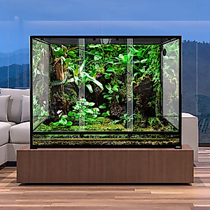 OIIBO 180 Gallon Large Glass Reptile Terrarium, 48" x 24" x 36" Tall & Wide Reptile Tank Front Opening Terrarium Tank with Double Sliding Door Top Screen Ventilation Reptile Habitat