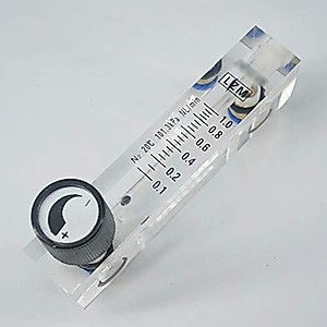 Sorekarain 0.1-1L/min LZM-6T N2 Nitrogen Flowmeter Rotameter with Valve Push in 6mm Tube