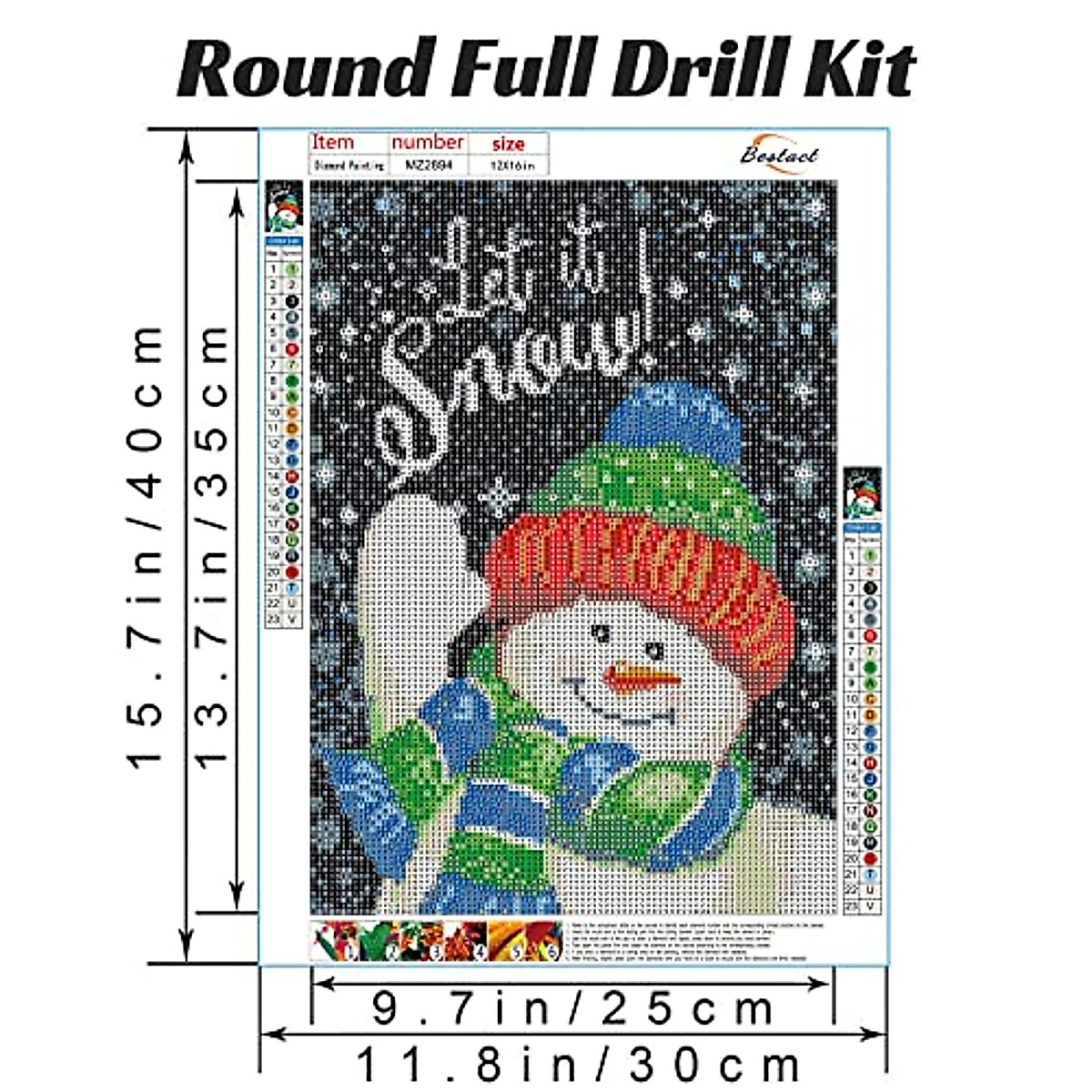 Christmas Diamond Painting Kits,Snowman Diamond Art Kit for Adults Full Round Drill,Paint with Diamond for Gift,Wall Decor