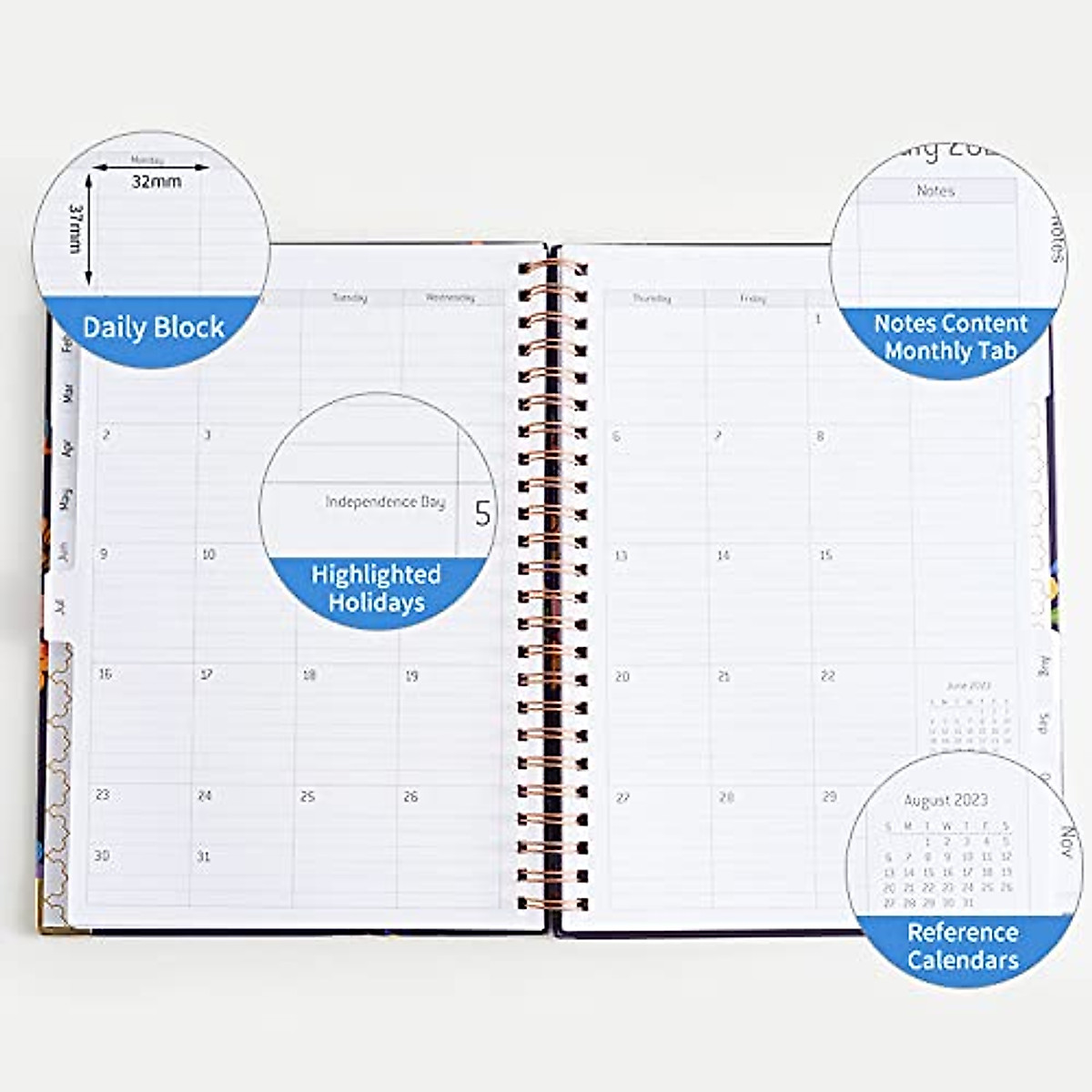 Daily Planner 2023,Daily Weekly Monthly Planner Yearly Agenda,Daily To Do List Notebook- Goal Agenda Foil Notebook Organizer for 2023,Students,College,Work,ADHD,Fitness,Productivity