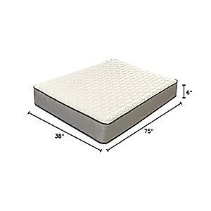 Continental Sleep 7-InchMedium FirmTight top High Density Poly Foam Rolled Mattress for RV, Cot, Folding Bed & Daybed, Good for The BackTwin (FM700-3/3)