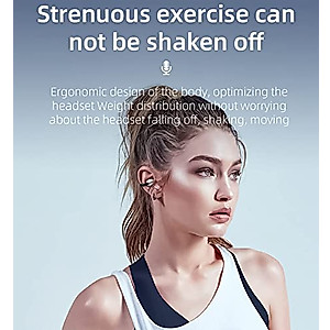 Clip On Headphones Wireless Open Ear Earbuds Bone Conduction Headphones Bone Conductor Conducting Earphones Gym Sport Running Earbuds Workout Ear Buds