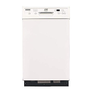 SPT SD-9254W 18″ Wide Built-In Dishwasher w/Heated Drying, ENERGY STAR, 6 Wash Programs, 8 Place Settings and Stainless Steel Tub – White