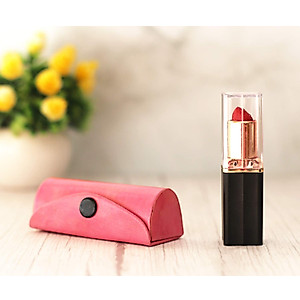 ARTISENIA Set of 2 Leather Lipstick Case Holder Organizer Bag for Purse lipstick holder Durable Soft Leather | Cosmetic Storage Kit With Mirror (Pink & Black)