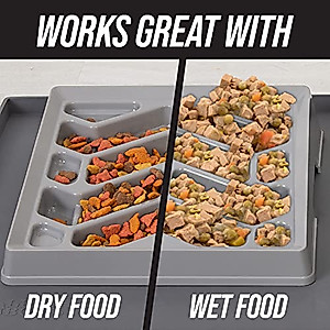 Leashboss Slow Feeder Dog Bowl for Flat Face Breeds, Tilted Slow Feed Bowl for Dogs & Cats, Slanted Maze Food Bowl for French Bulldogs, Pugs, Boston Terriers, Flat Face Dog Bowls Large, Small Breed