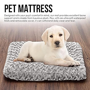 FULAT Reversible Dog Crate Pad | Washable Memory Foam Pet Cushion | Waterproof Dog Pad | Pet Crate Bed Mat | Kennel Pad with Non-Slip Bottom | Dog Crate Mattress for Pets and Puppies