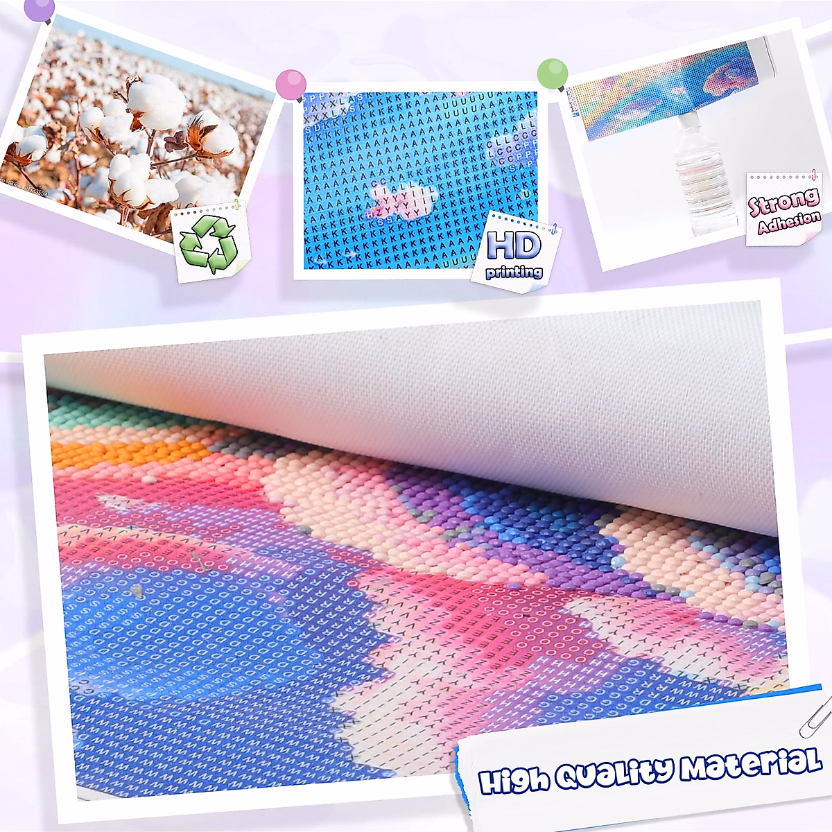 DIY 5D Diamond Painting Kits White Angel Wing Full Drill Round Diamond Art Paint by Number Kits for Beginner Crystal Cross Stitch for Wall Decoration 30x40cm