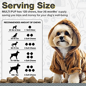 Pawlife All Natural Multivitamin Soft Chews for Dogs| Glucosamine Chondroitin for Joint Support with Probiotics for Gut & Immune Health| Mobility and Advanced Wellness Support|4-Month Supply