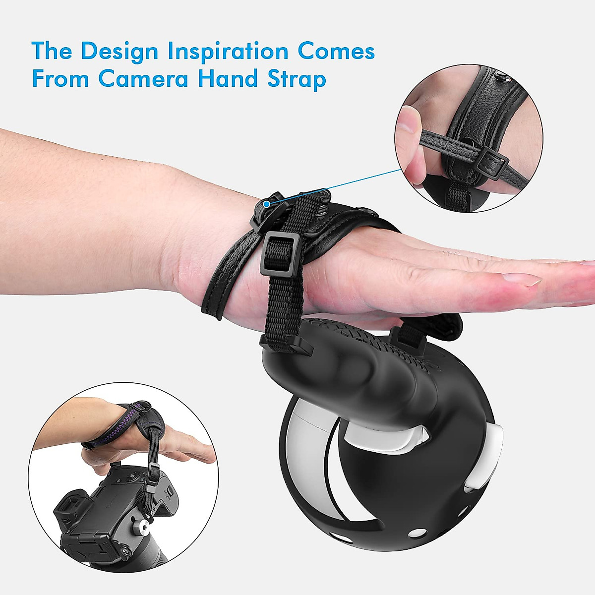 Relohas Accessories for Oculus Quest 2, VR Accessory Set for Meta Quest 2, Include Controller Grip Leather Cover, VR Shell Cover, Face Cover, Lens Coverr, Protect Your VR in All Aspects(Black)