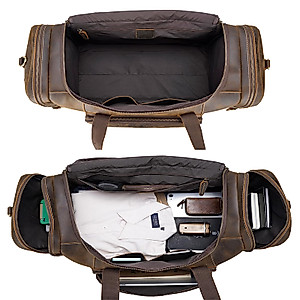 Polare 30" Leather Duffel Weekender Travel Bag For Men With Full Grain Cowhide Leather XX-Large 72L