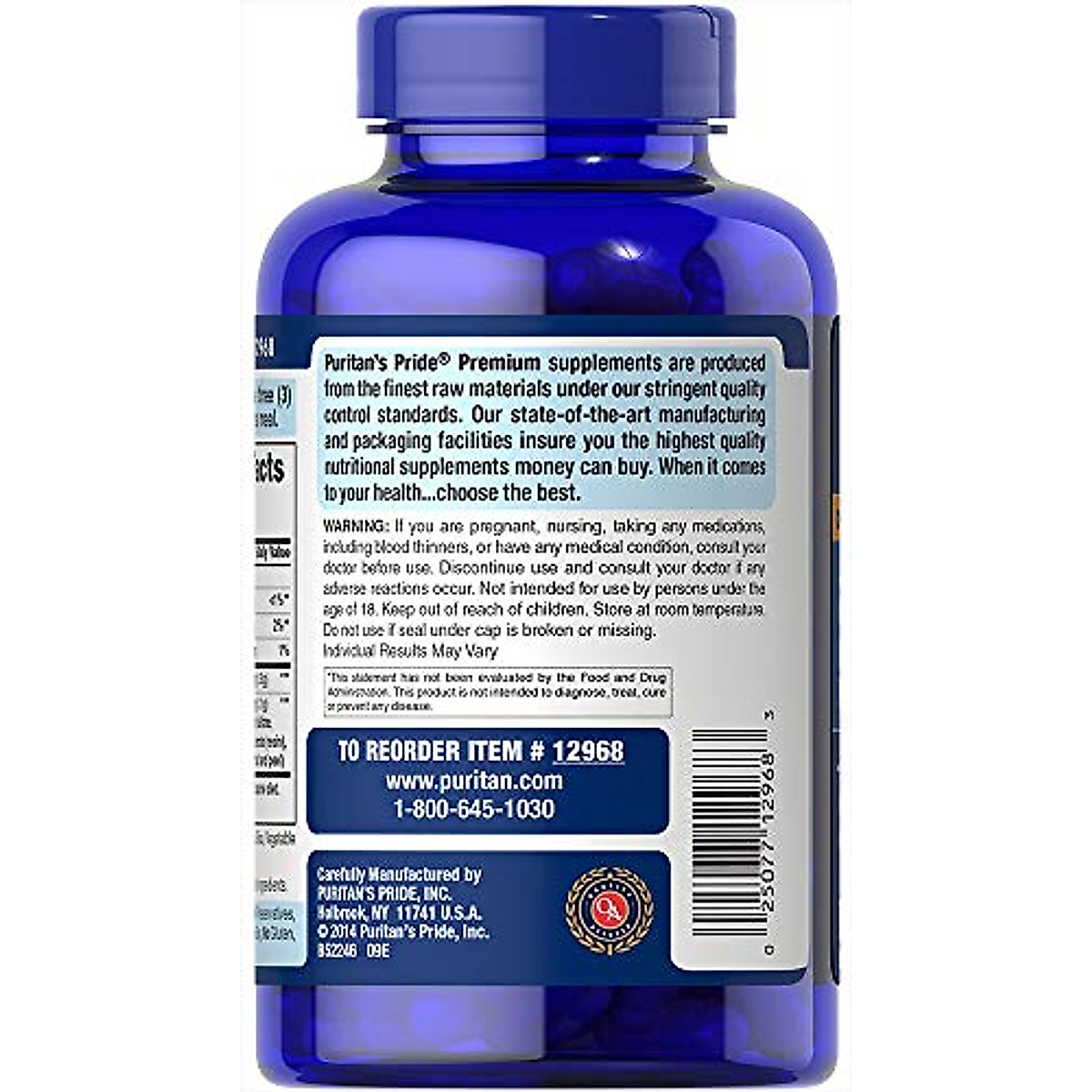 Puritan's Pride Glucosamine, Chondroitin & MSM-3 Per Day Formula