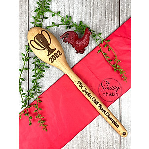 Chili Cook Off Trophy, Wooden Engraved Cooking Spoon, Personalized Cooking Competition Award Personalized, Chili Champion Prize, First Place Cooking Spoon (Round Spoon)