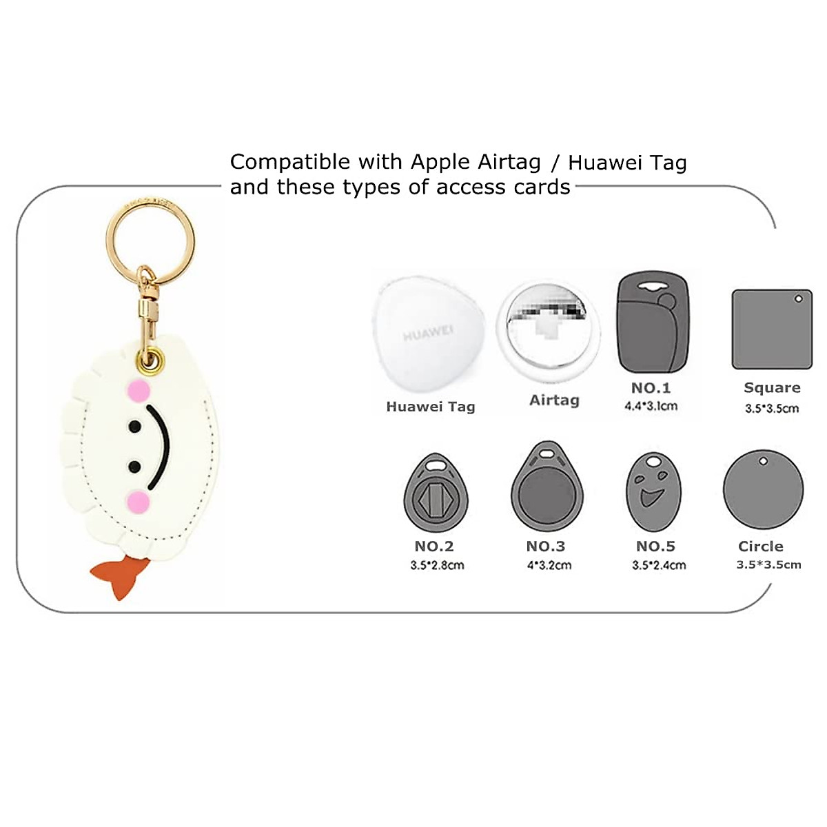 Tomcrazy 2 Pack 3in1 PU Leather Protective Case for Airtag Cover Samsung Galaxy SmartTag Keychain Access Card Keys (1 Cheese & 1 Dumpling)
