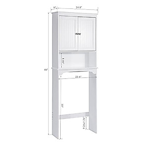 Spirich Home Over The Toilet Storage Cabinet, Bathroom Shelf Over Toilet, Bathroom Storage Cabinet Organizer, White
