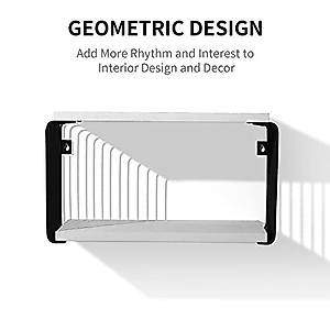 Adowes Floating Nightstand Geometric Wall Mounted Nightstand Wood Bedside Shelf 2 Tier Floating Wall Shelf Floating Table End Table in Bedroom, Living Room, Bathroom, Kitchen, Office, White