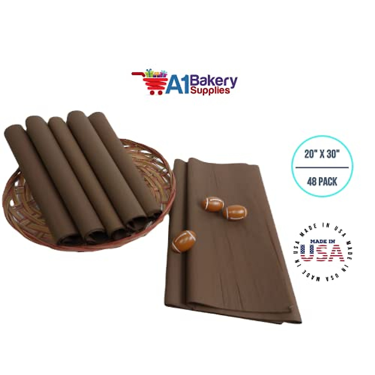 1 X Chocolate 20 inches x 30 inches Tissue Paper 48 Sheets Premium Quality Gift wrap Paper