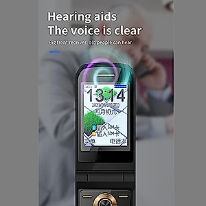 Zopsc G9000 Flip Phone for Seniors, 2G GSM 2.4in HD 0.3MP Unlocked Mobile Phone with SOS Button, Dual SIM Large Buttons Cell Phone with Backlight, 32MB+32MB, 4800mAh. (US Plug)