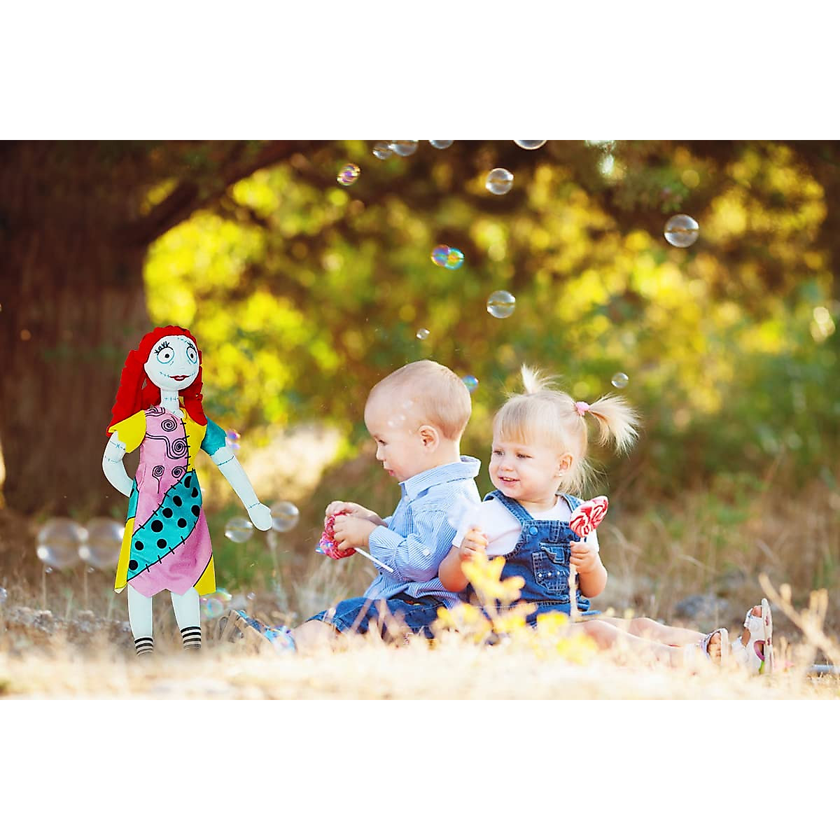 illuOKey Sally Plush Doll, Nightmare Moon Plush of Sally, Premium Animated Stuffed Doll Nightmare Before Christmas Toys Inspired, Cute Sally Baby Doll for Pumpkin King Plush Collectors, 20-inch